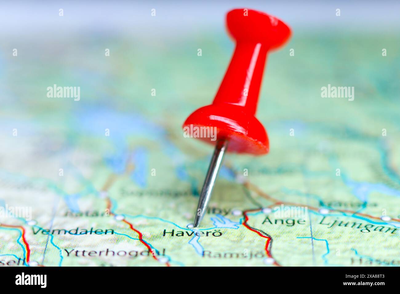 Havero, Sweden pin on map Stock Photo - Alamy