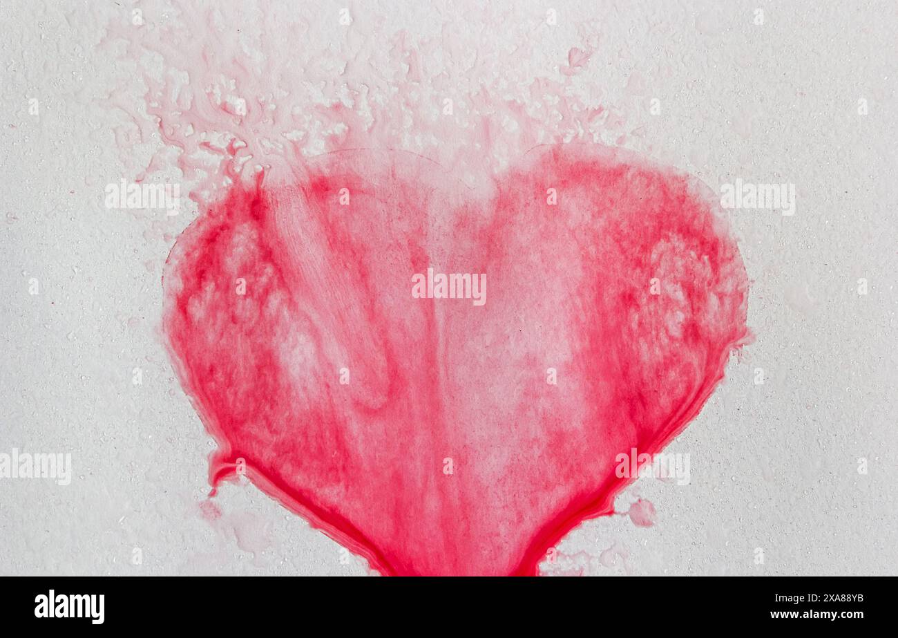 Watercolor hand painted red heart, paper texture Stock Photo - Alamy