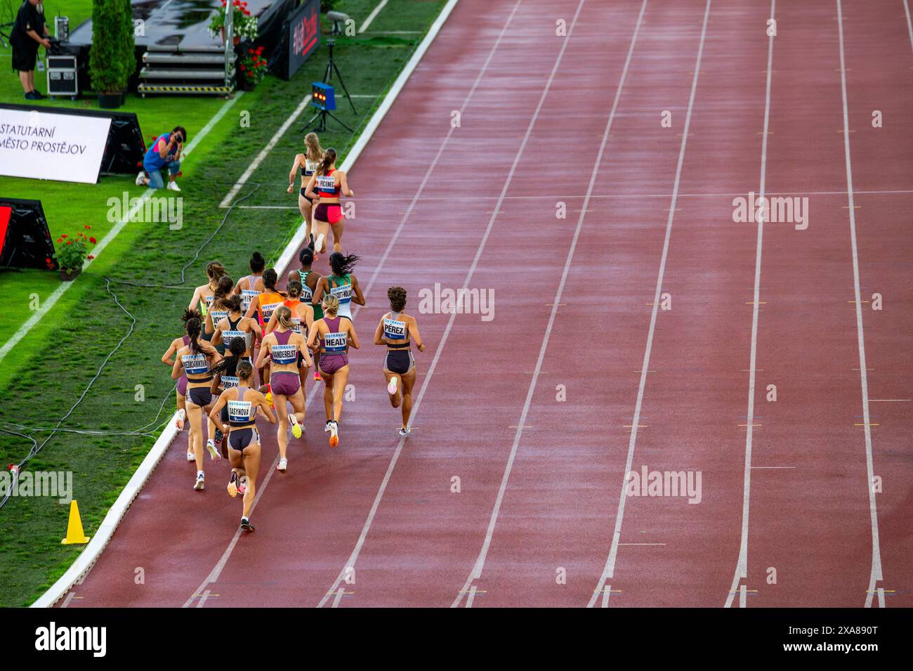 OSTRAVA, CZECHIA, MAY 28, 2024: Female 800 meter Athletics Race. Track ...