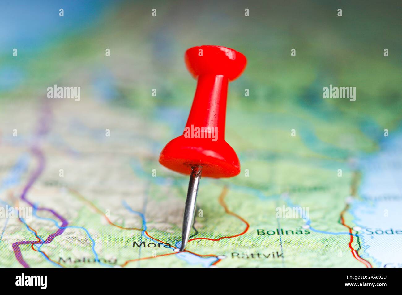 Mora, Sweden pin on map Stock Photo - Alamy