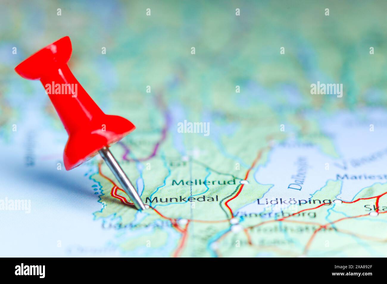 Munkedal, Sweden pin on map Stock Photo - Alamy