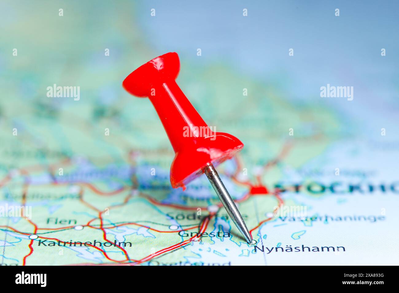Nynashamn, Sweden pin on map Stock Photo - Alamy