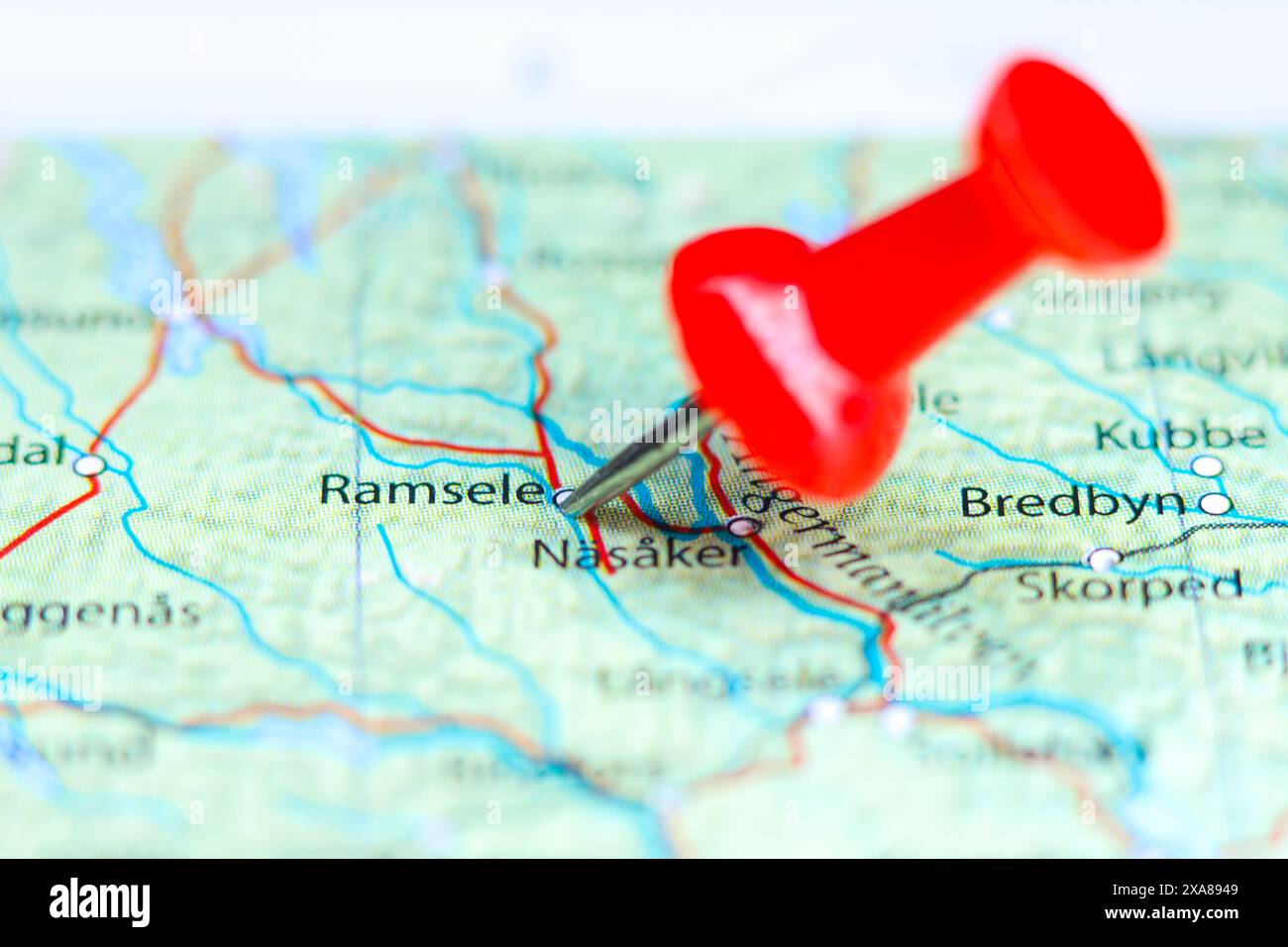 Ramsele, Sweden pin on map Stock Photo - Alamy