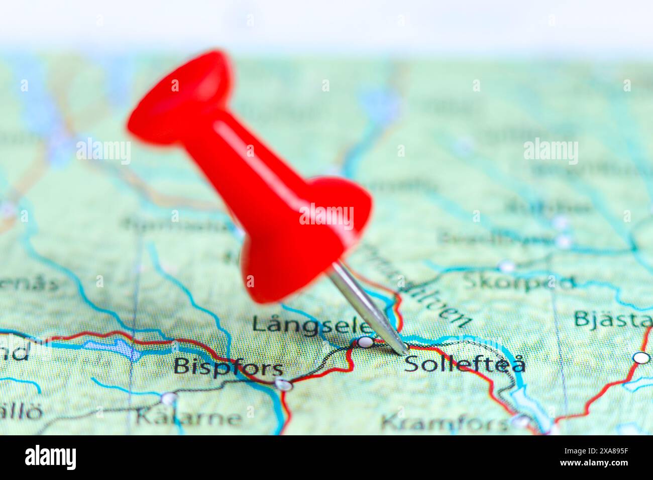 Solleftea, Sweden pin on map Stock Photo - Alamy