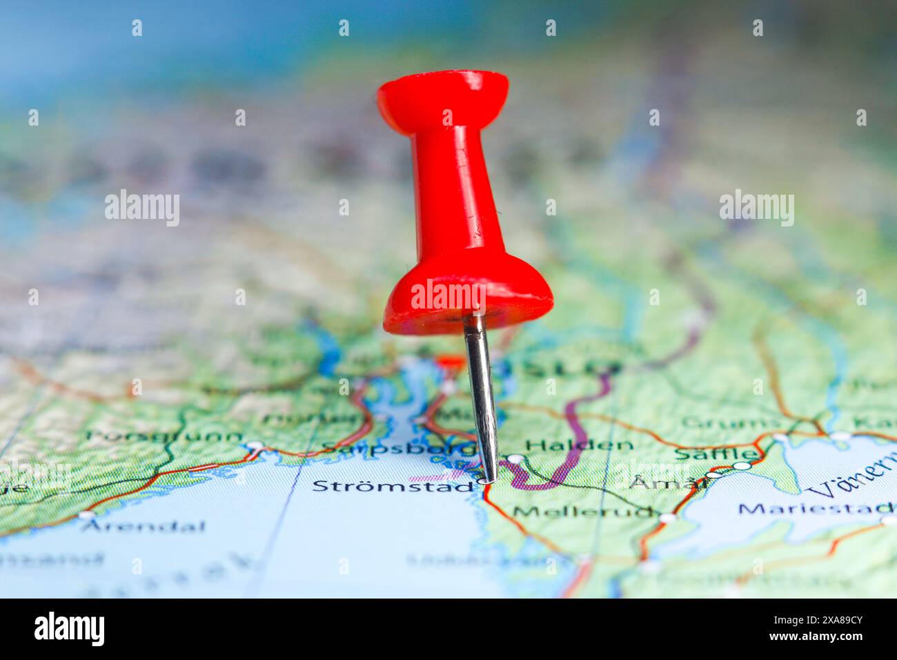 Stromstad, Sweden pin on map Stock Photo - Alamy