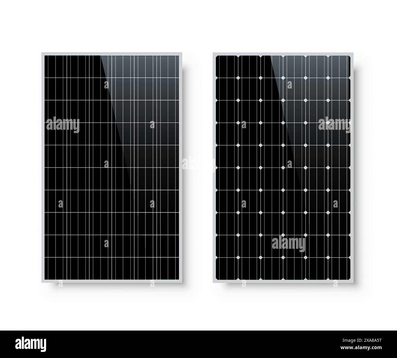 Black solar panel texture vector illustration set. Abstract system from ...