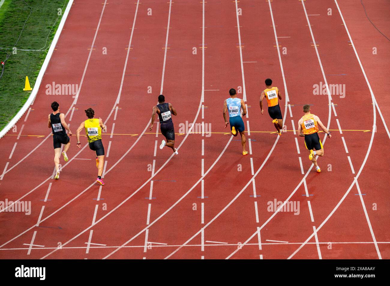 OSTRAVA, CZECHIA, MAY 28, 2024: Top Male Runners Begin Their 200-Meter ...