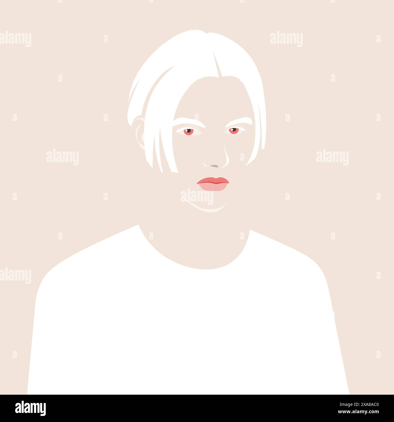 Portrait of a face of an albino man with white hair. Diversity. Fashion ...