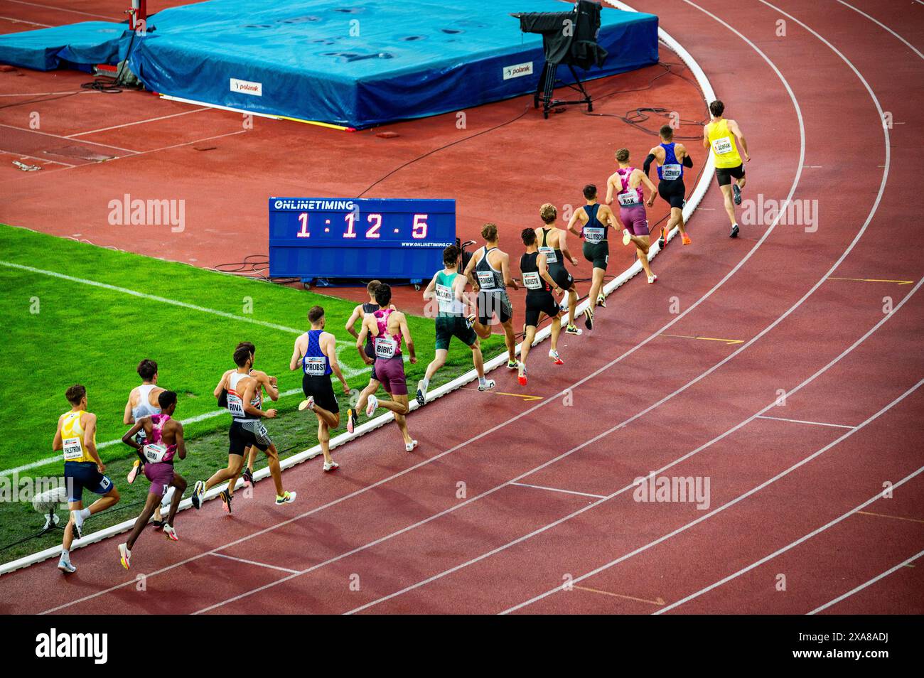 OSTRAVA, CZECHIA, MAY 28, 2024: Elite Male Endurance Athletes Charge ...