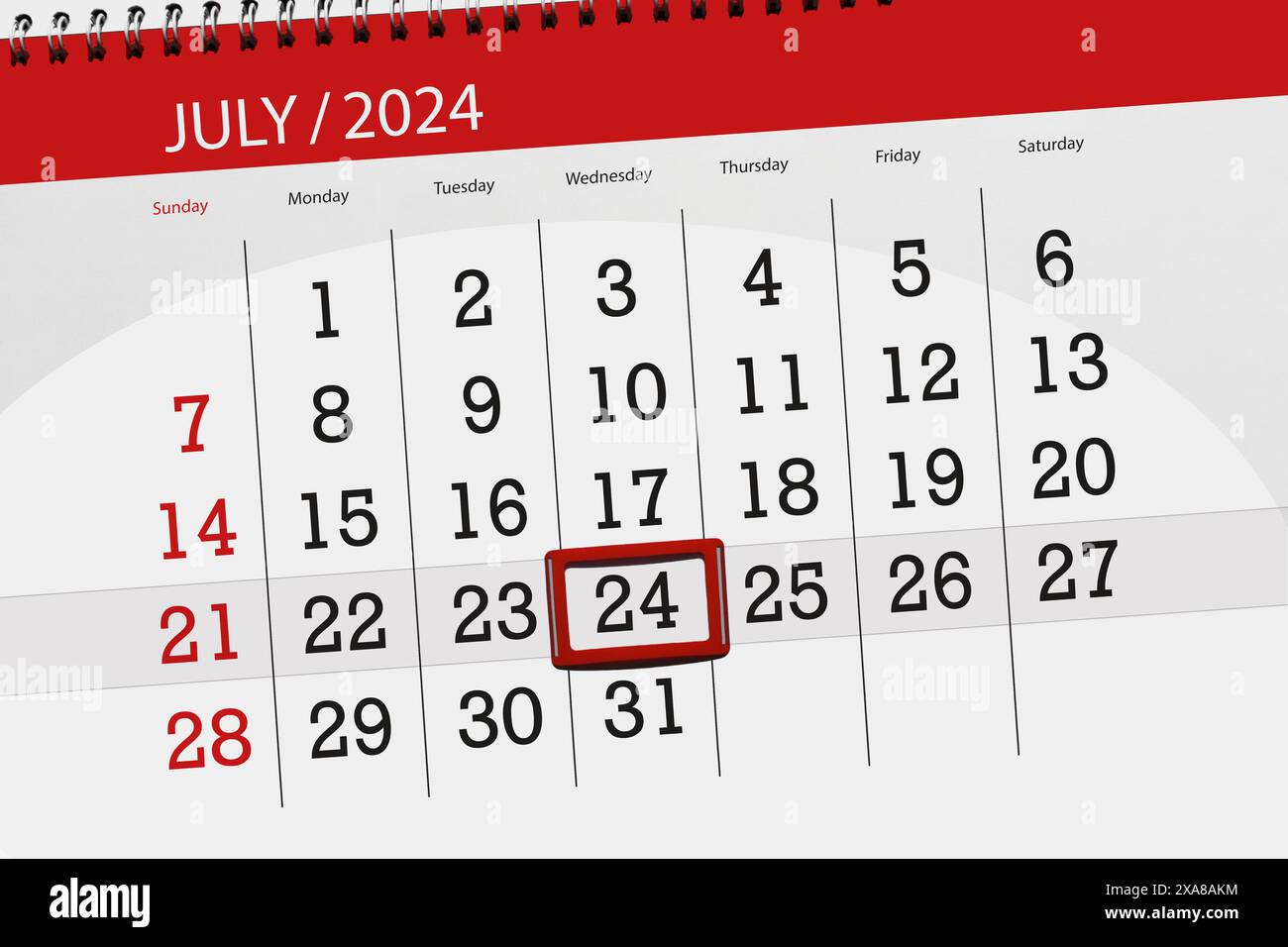 Calendar 2024, deadline, day, month, page, organizer, date, July ...