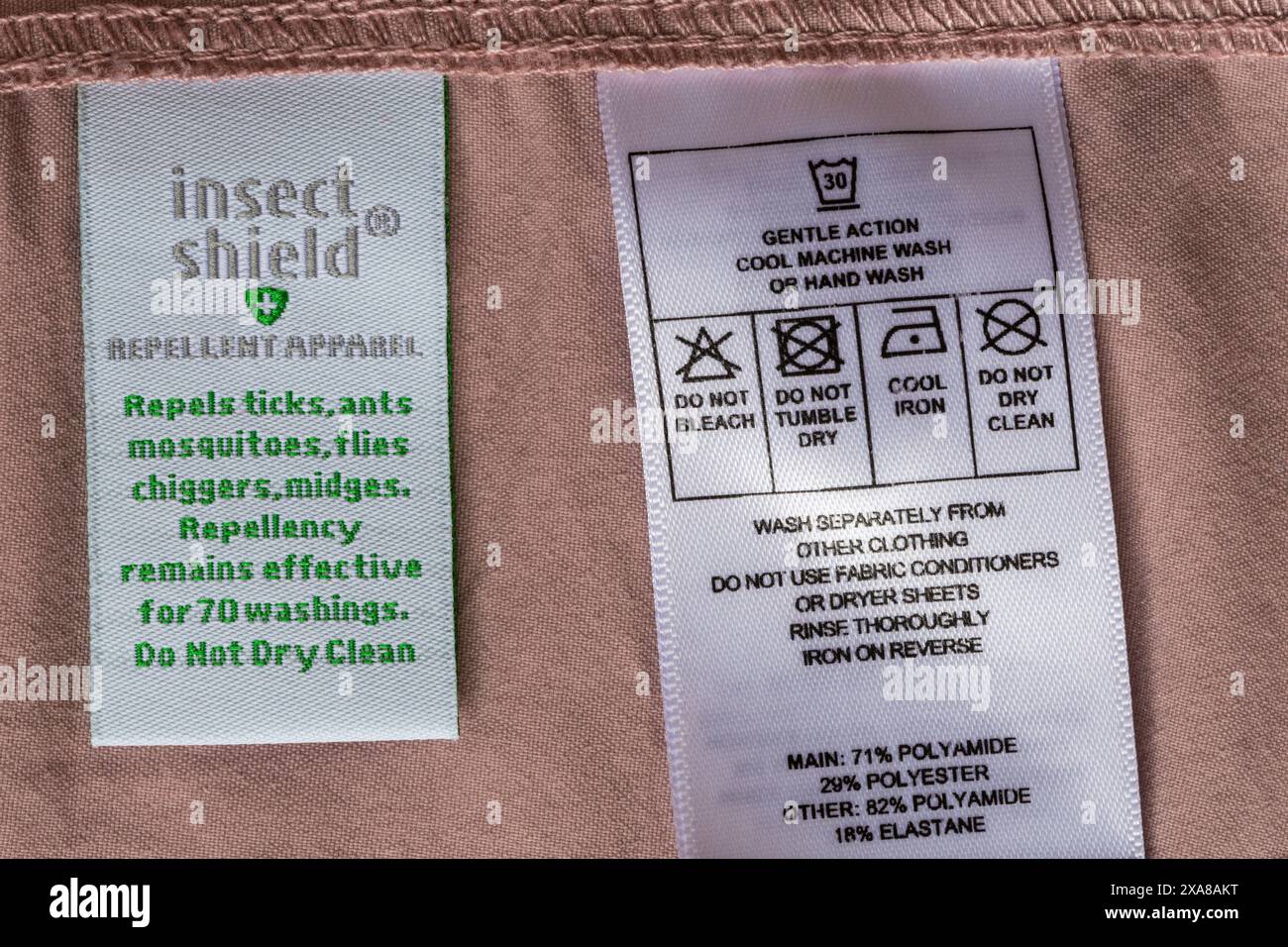 insect shield repellent apparel label and care washing symbols and ...