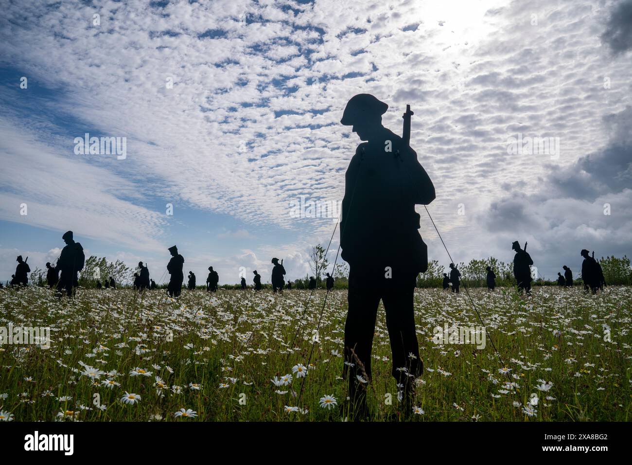 The Standing with Giants installation at the Normandy British Memorial ...