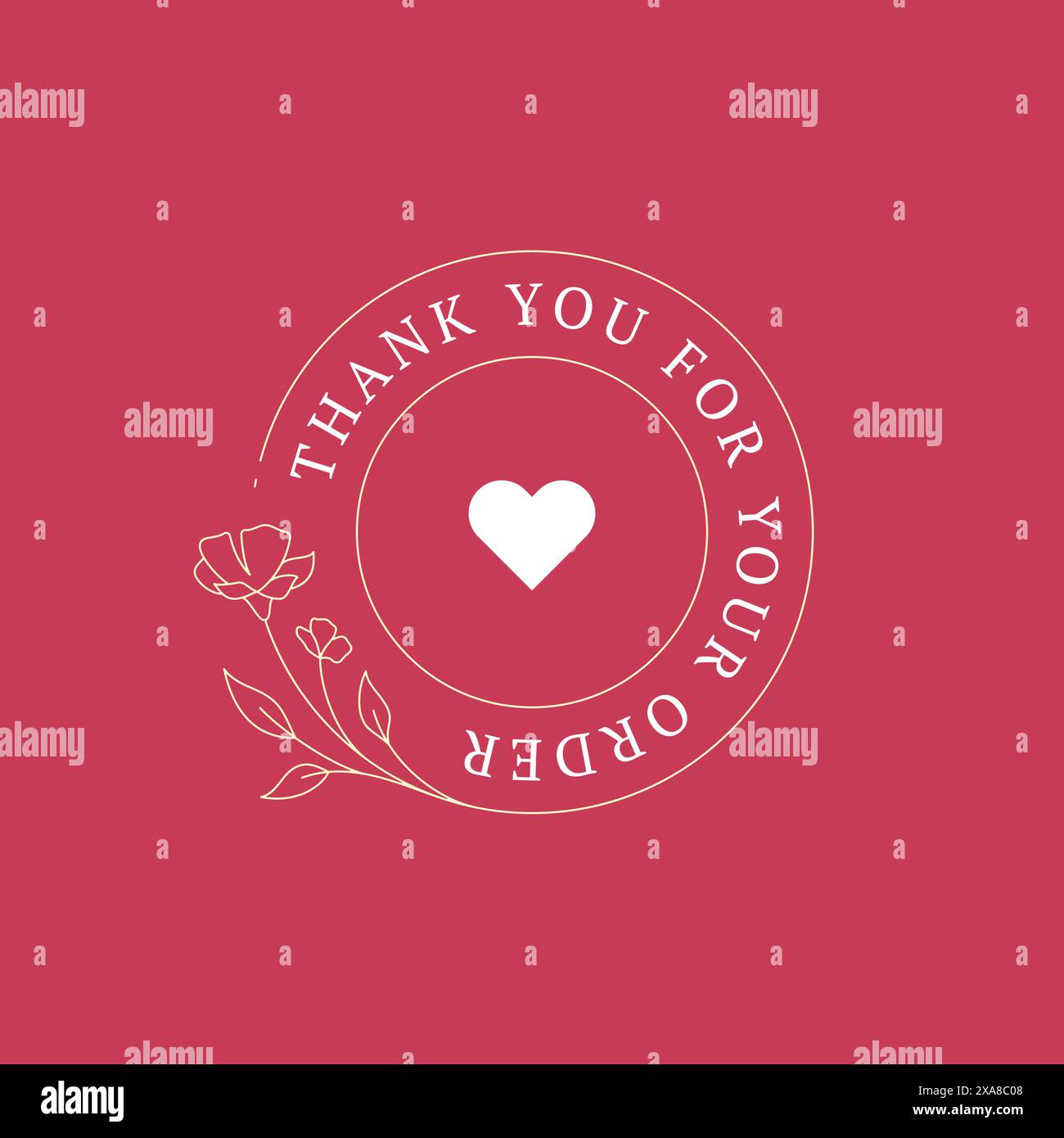 Thank you for order botanical flower card business promo message ...