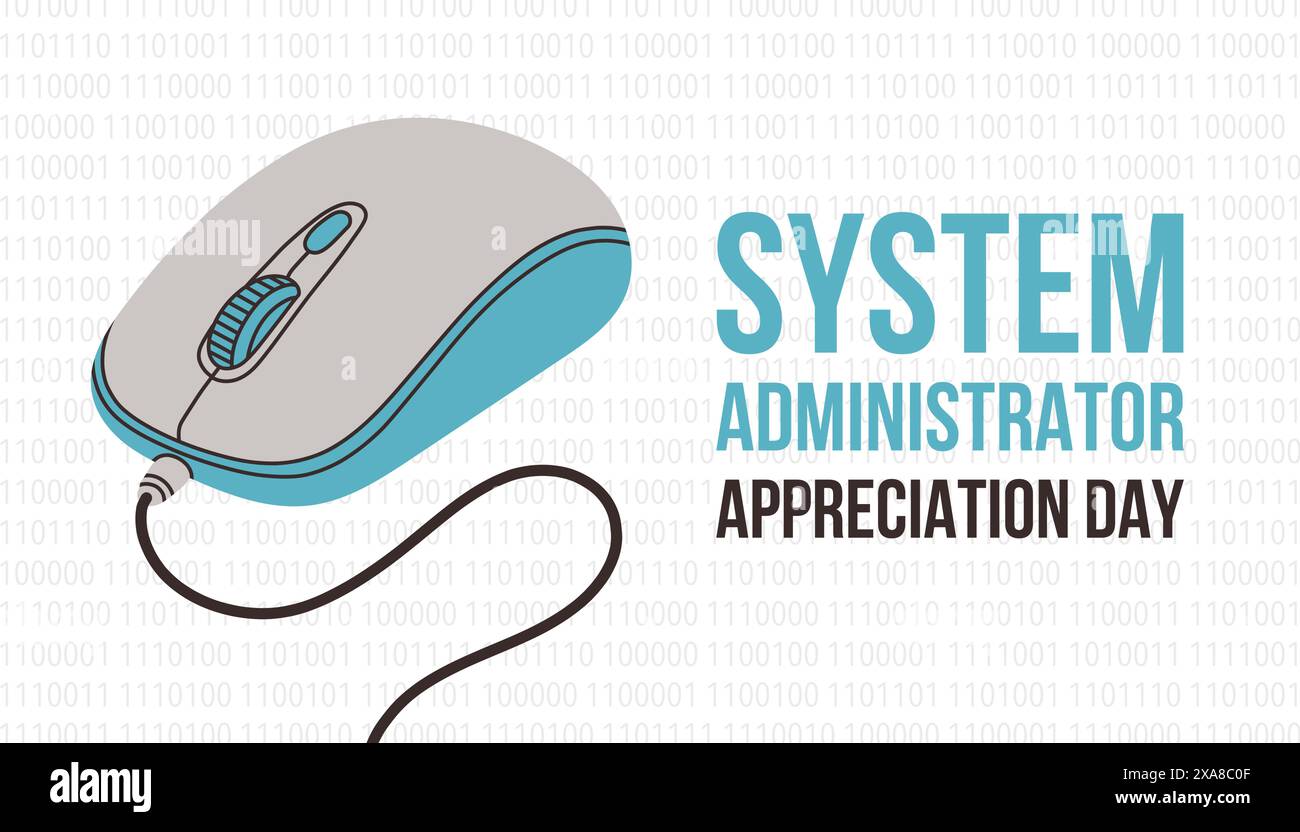 System Administrator Appreciation Day. 28 July. Computer mouse and ...