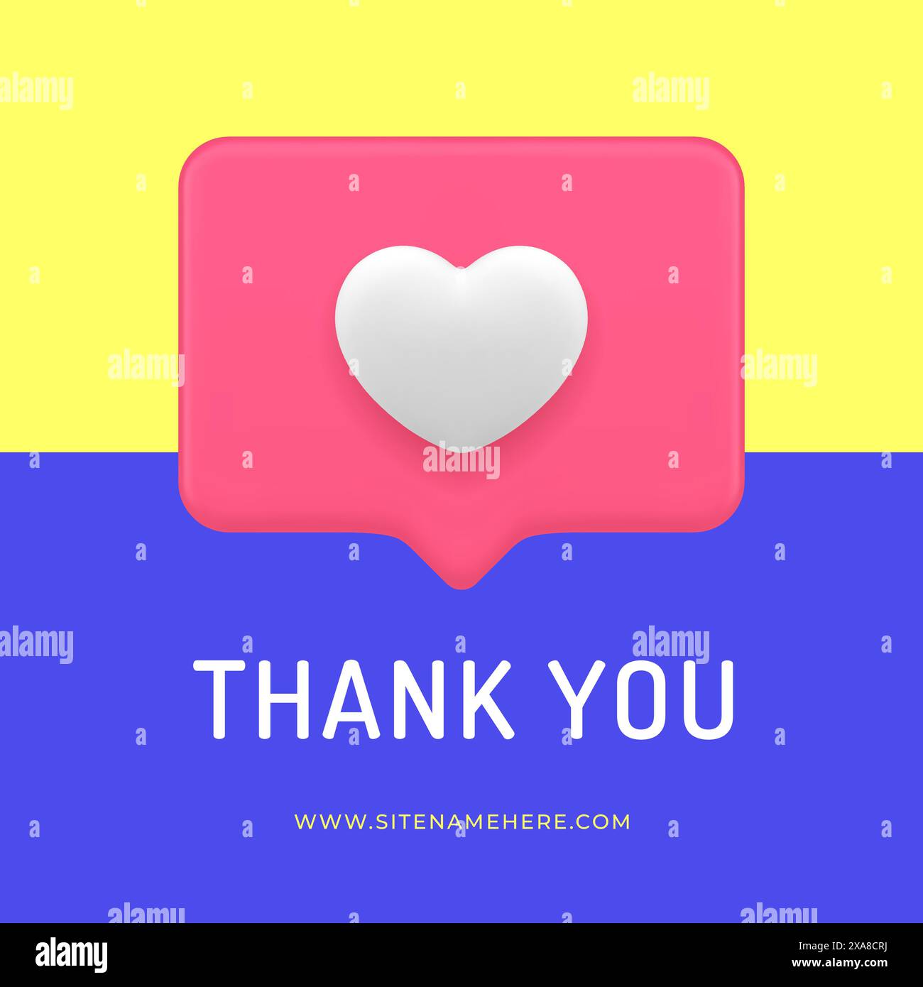 Thank you like follower social media post yellow blue design template ...