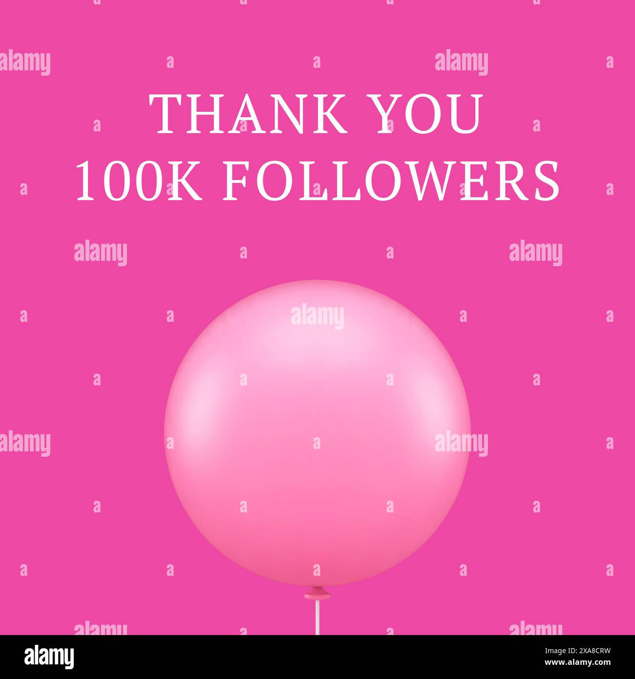 Thank you 100k followers pink air bubble heart social media post design ...