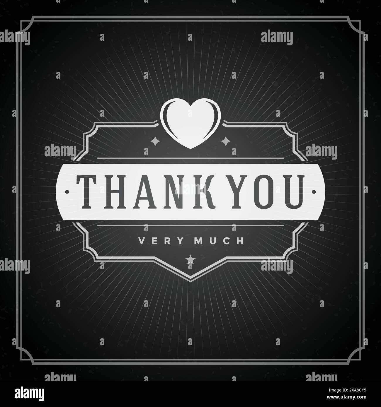 Thank You message text Vintage Greeting Card design template ...