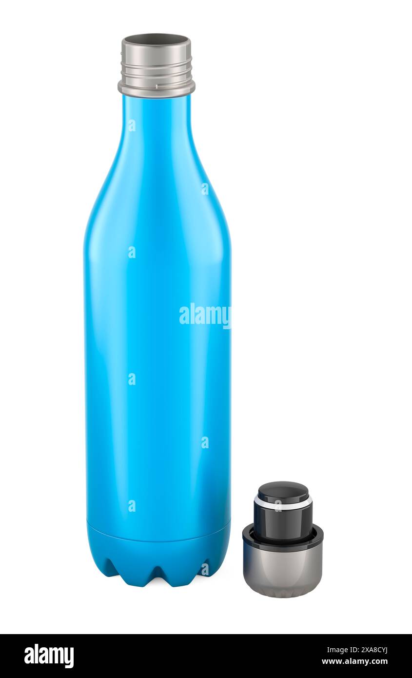Blue Stainless Steel Water Bottle. Double Wall Vacuum Insulated Water ...