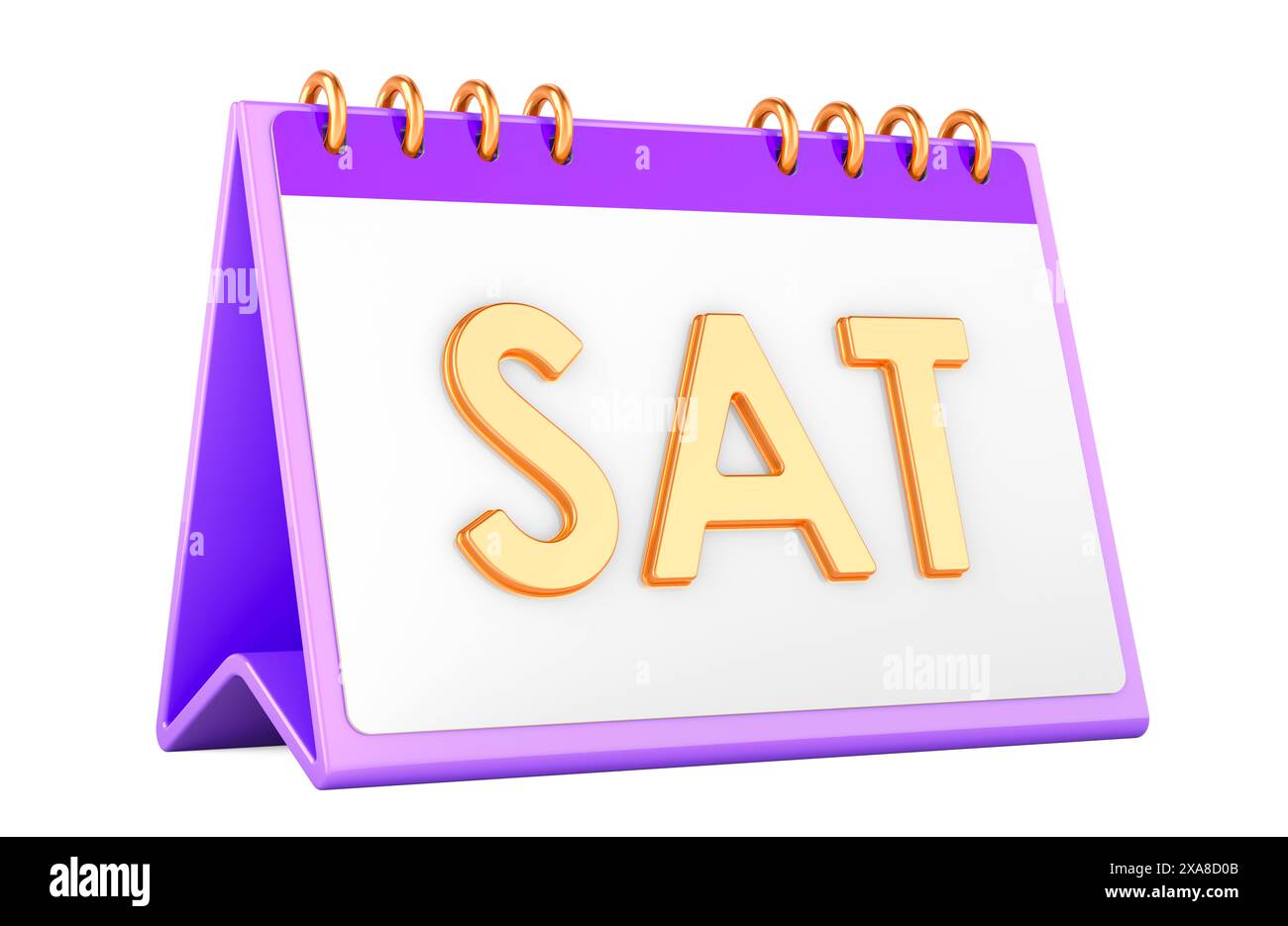 Saturday Calendar Day, Week Calendar. SAT Page, 3D rendering isolated ...