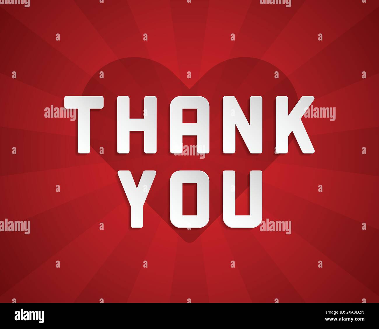 Thank You 3d message text Greeting Card design template. Retro vector ...