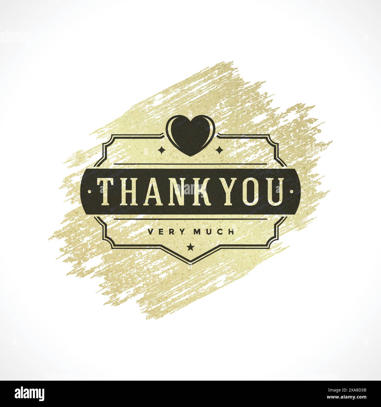Thank You Typography Message Vintage Greeting Card design template ...