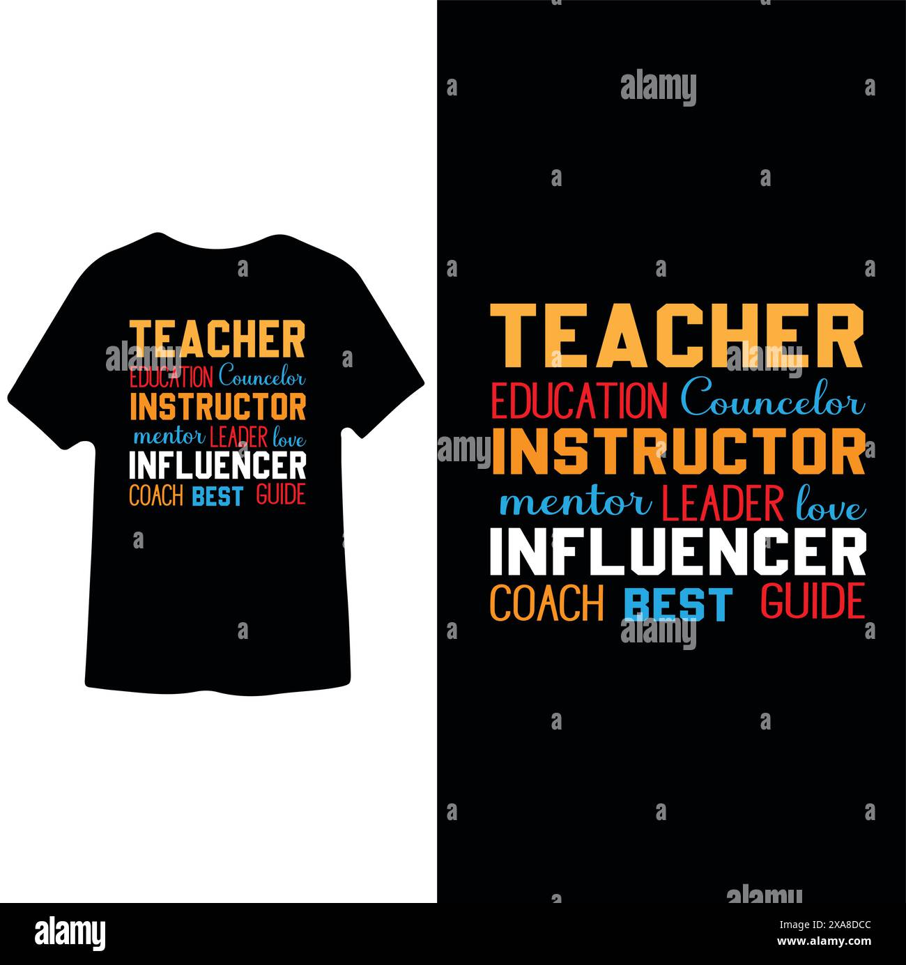 Teacher Education Counselor Instructor, Teachers Day T-shirt Design ...