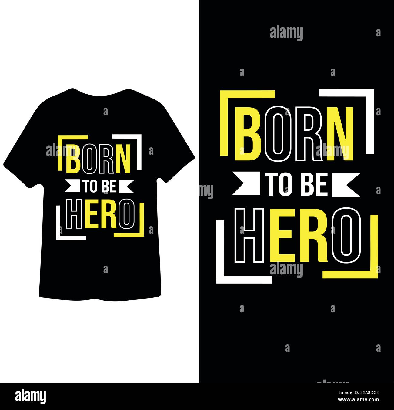 Born to Be Hero motivational typography t-shirt Design Stock Vector ...