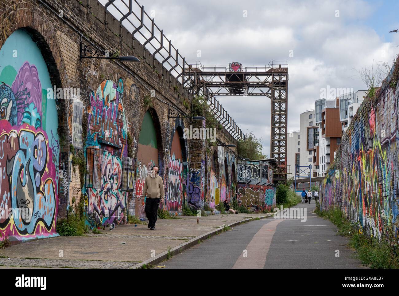 Views of run down warehouses and redevelopment in Deptford, London ...