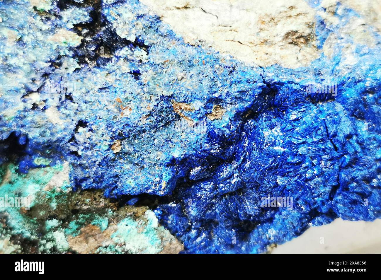 blue azurite mineral texture as natural background Stock Photo - Alamy