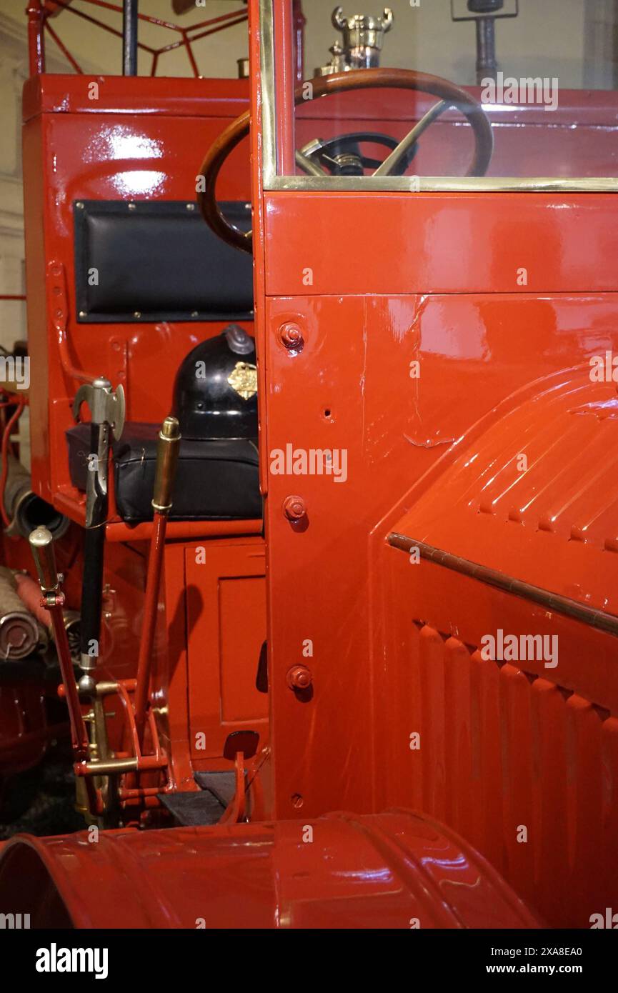 old fireman car detail as very nice transportation background Stock ...