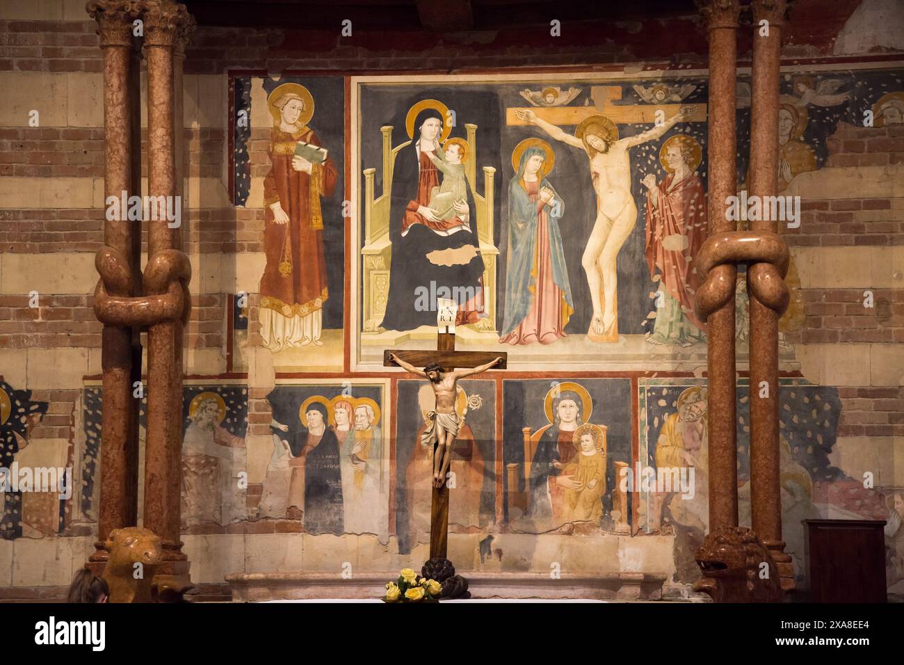 Madonna Enthroned with Child, a Crucifixion, a Deposition in the ...