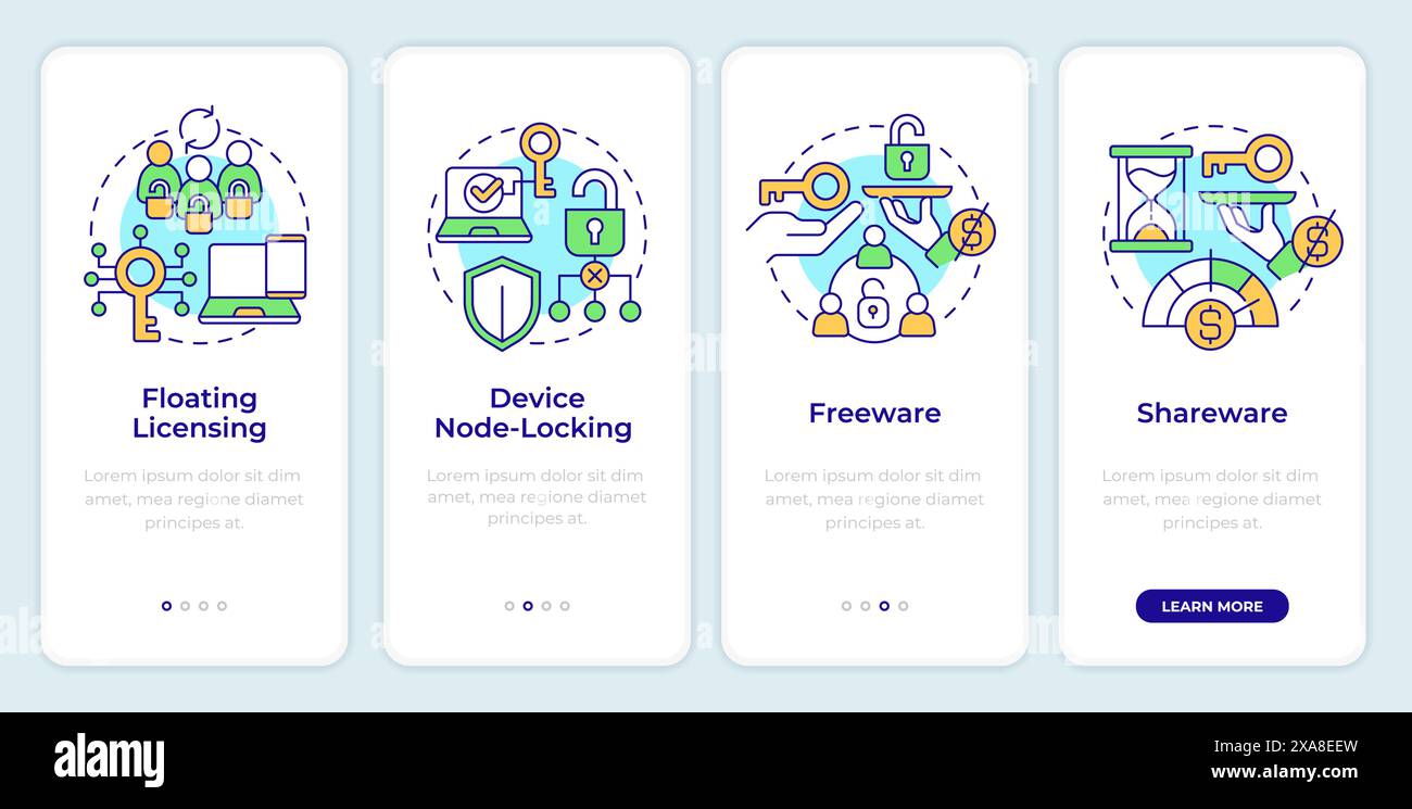 Distribution models onboarding mobile app screen Stock Vector Image ...