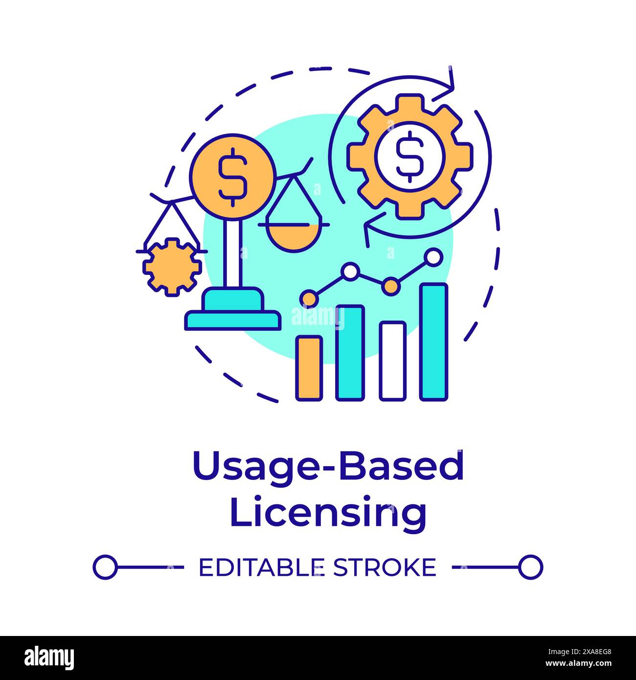 Usage-based licensing multi color concept icon Stock Vector Image & Art - Alamy