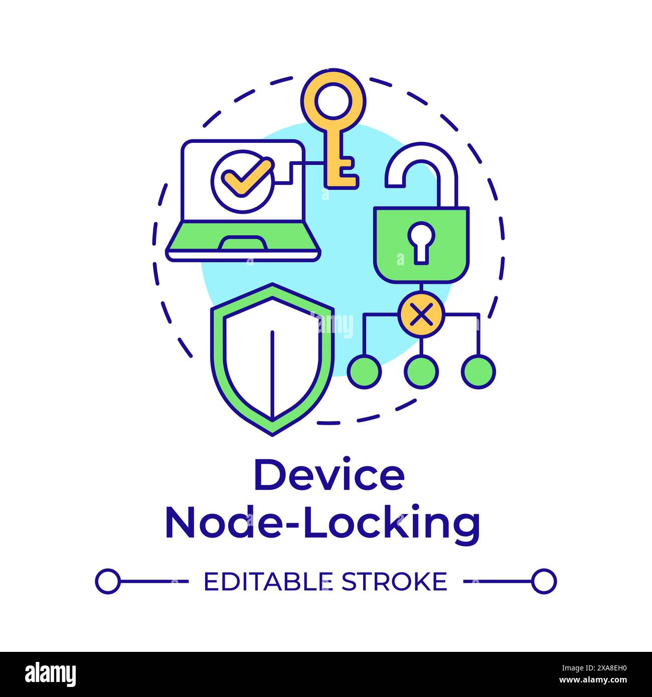 Device node-locking multi color concept icon Stock Vector Image & Art - Alamy