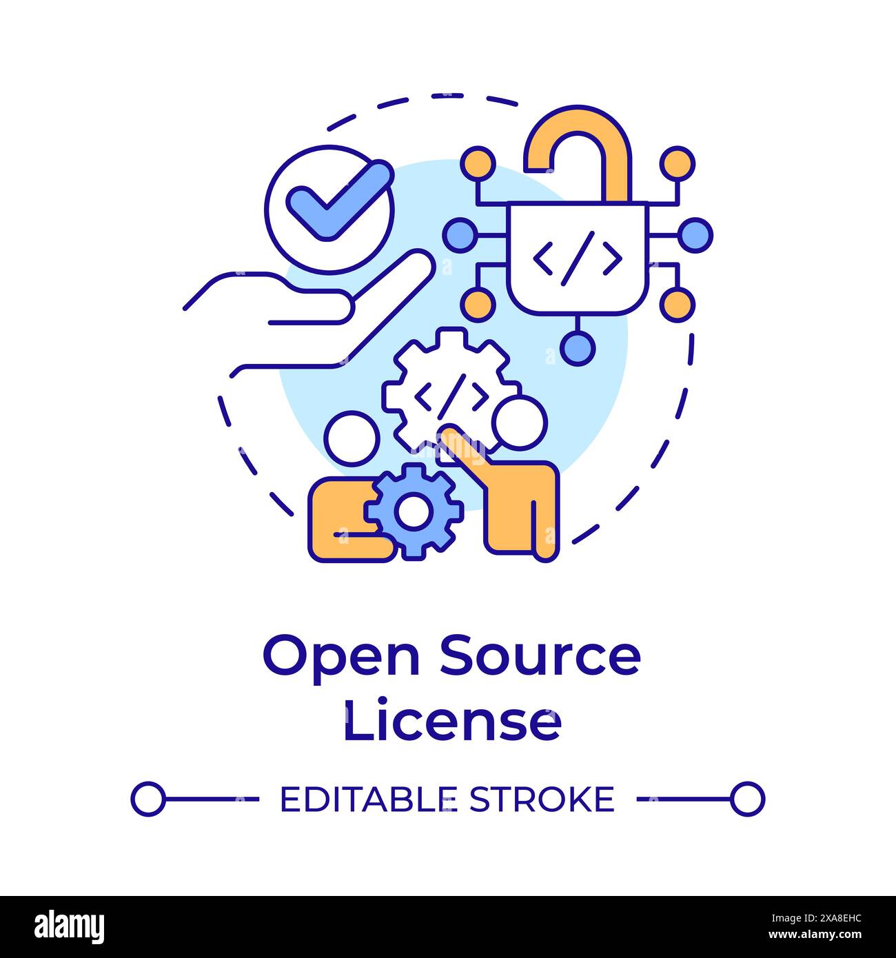 Open source license multi color concept icon Stock Vector Image & Art ...