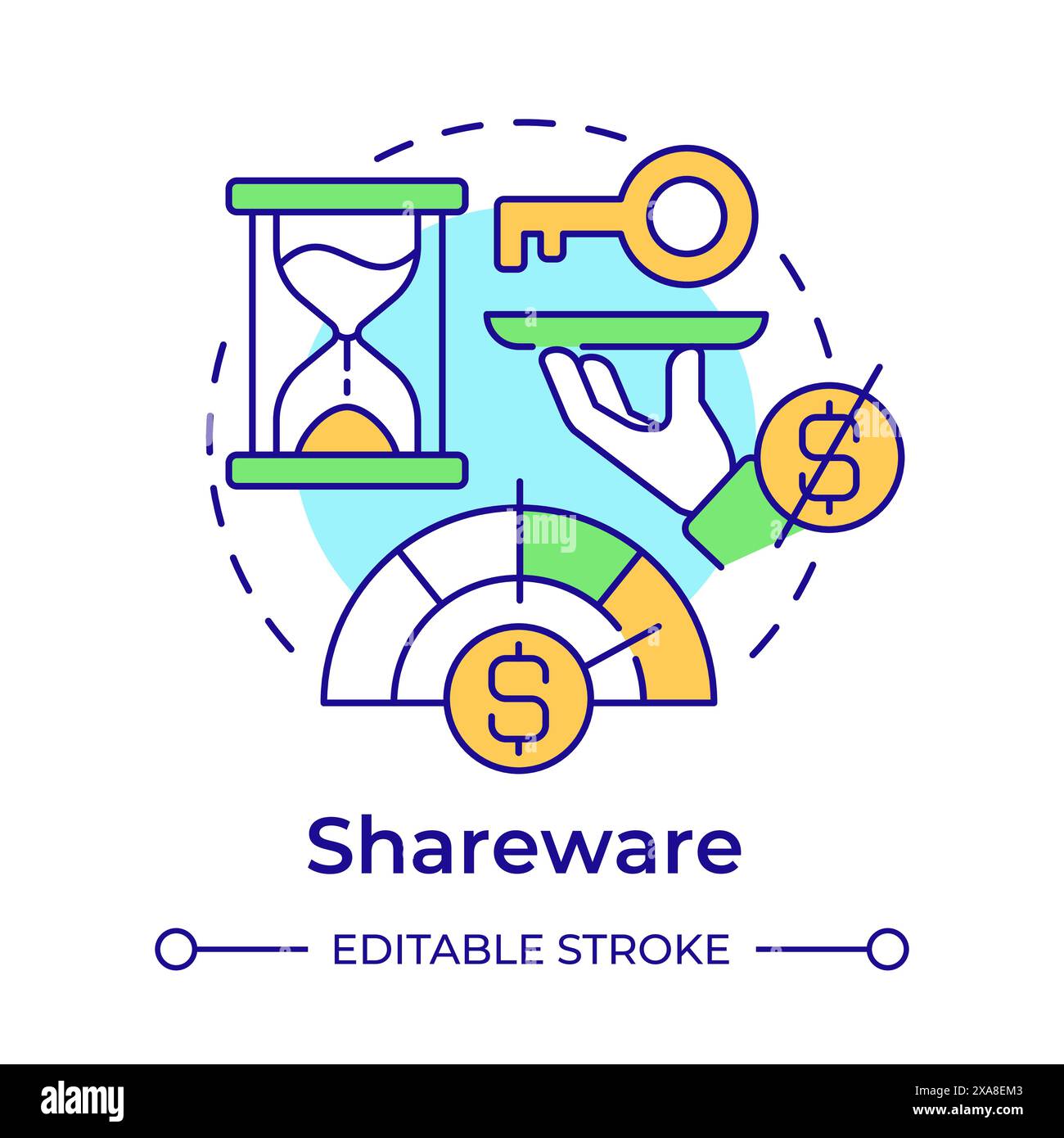Shareware multi color concept icon Stock Vector Image & Art - Alamy