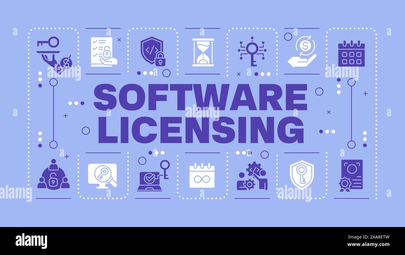 Software licensing blue word concept Stock Vector Image & Art - Alamy