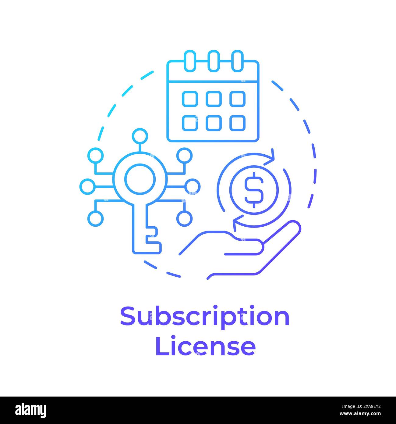 Subscription license blue gradient concept icon Stock Vector Image ...