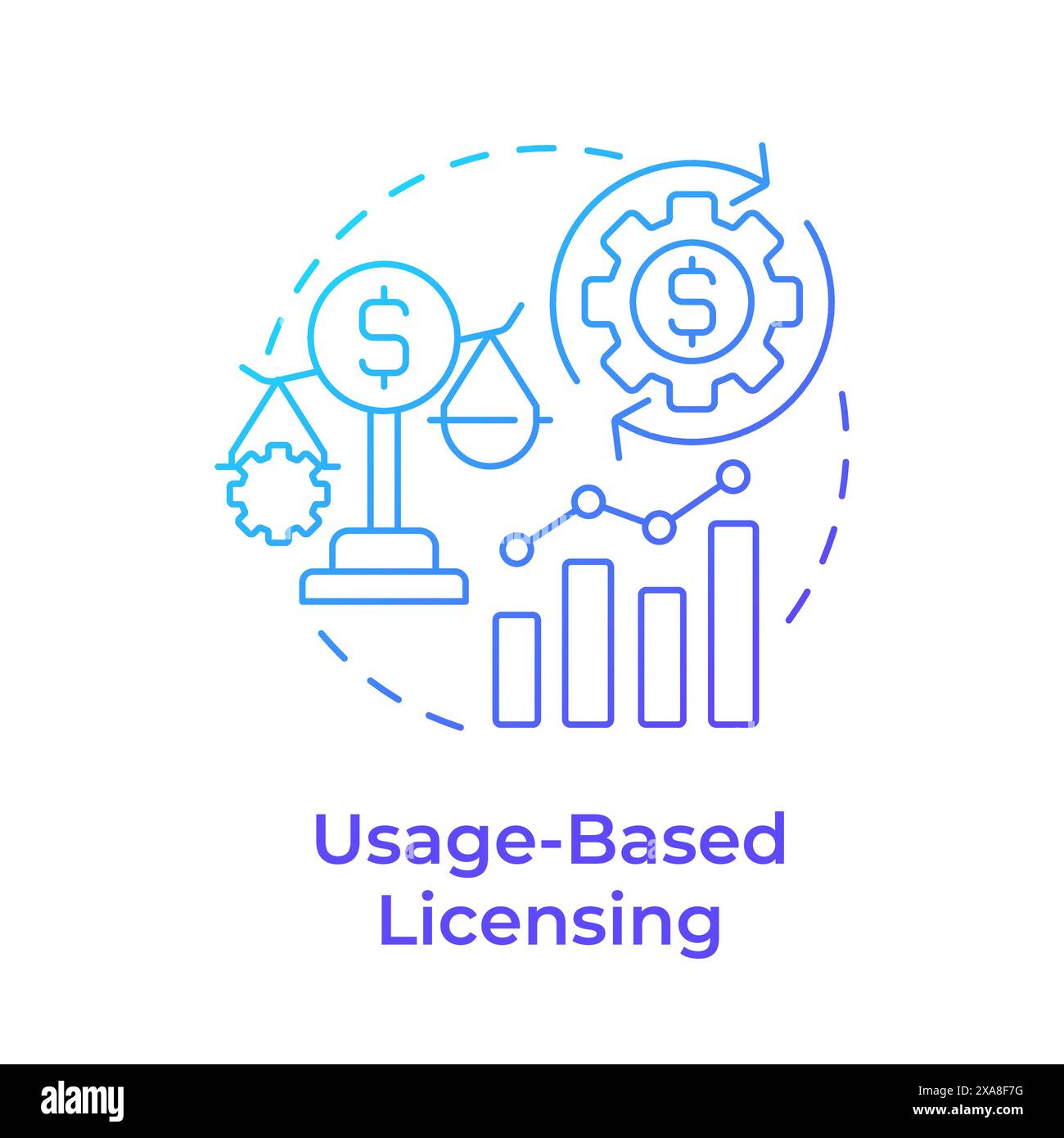Usage-based licensing blue gradient concept icon Stock Vector Image ...
