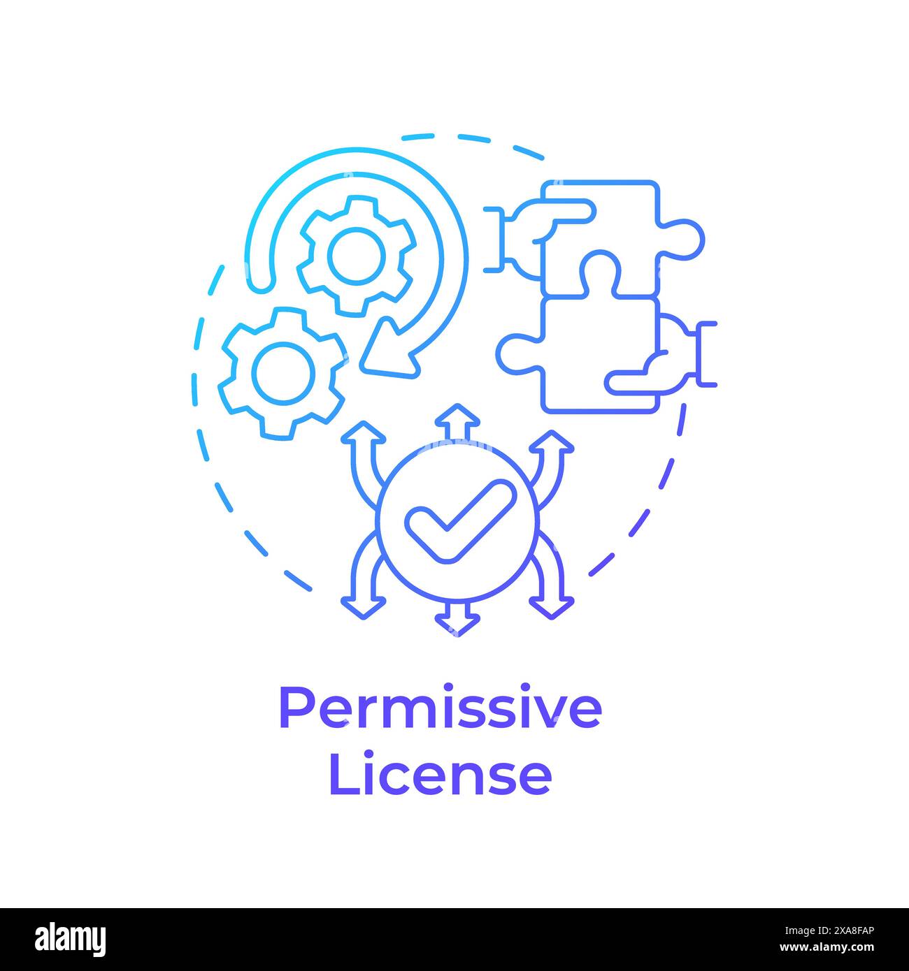 Permissive license blue gradient concept icon Stock Vector Image & Art ...