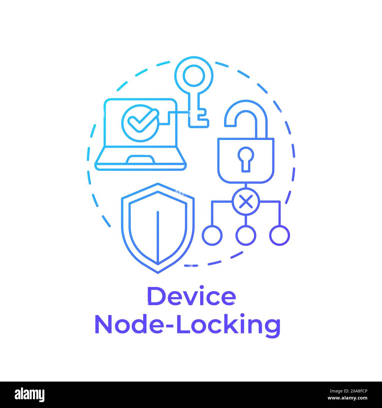 Device node-locking blue gradient concept icon Stock Vector Image & Art ...
