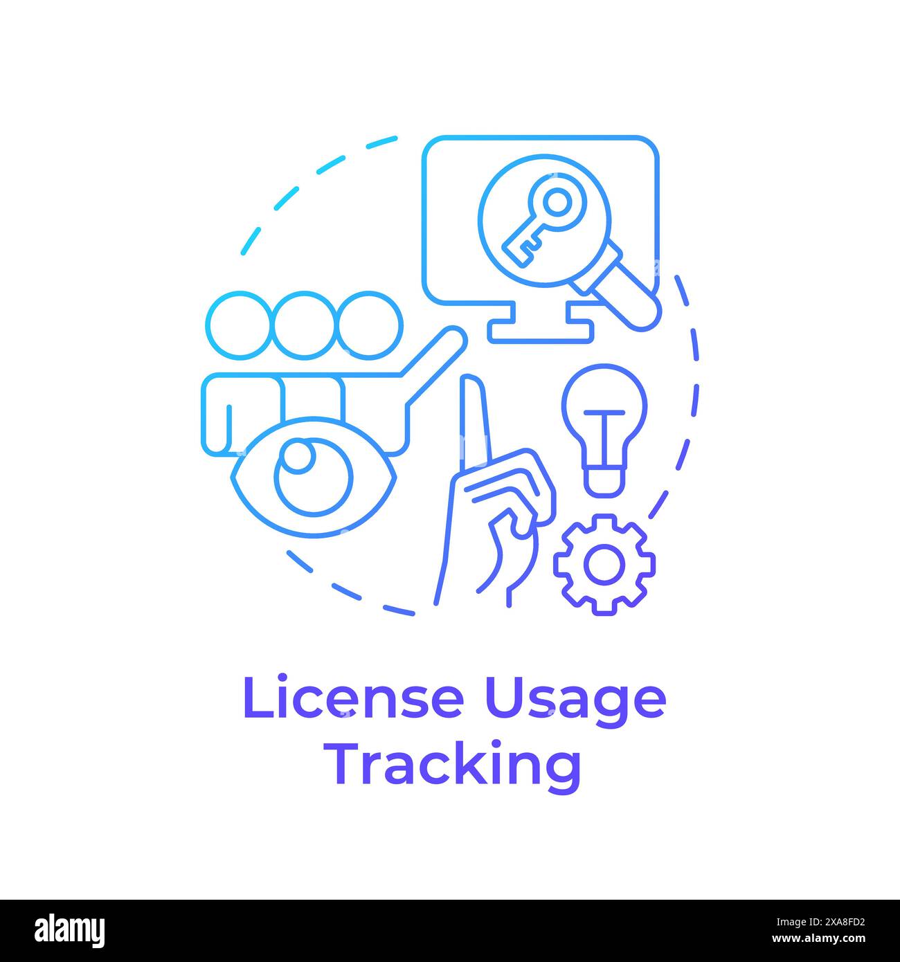 License usage tracking blue gradient concept icon Stock Vector Image & Art - Alamy