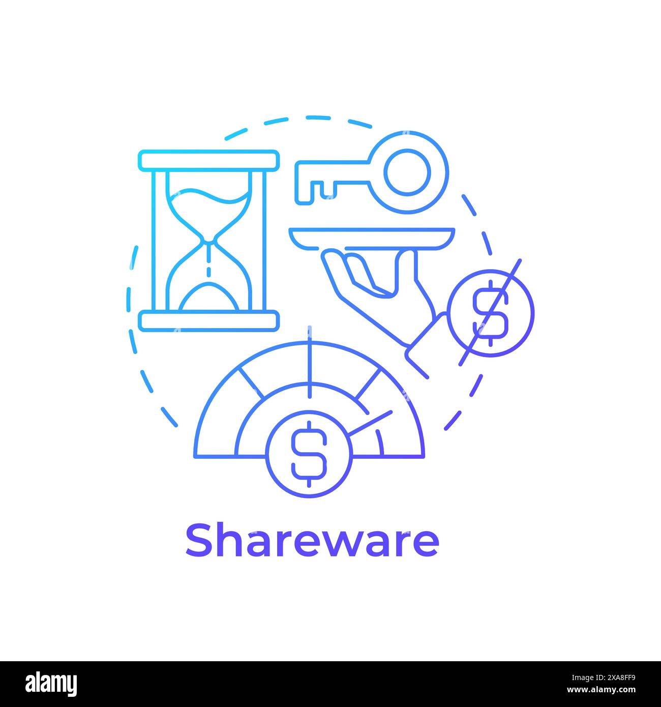Shareware blue gradient concept icon Stock Vector Image & Art - Alamy