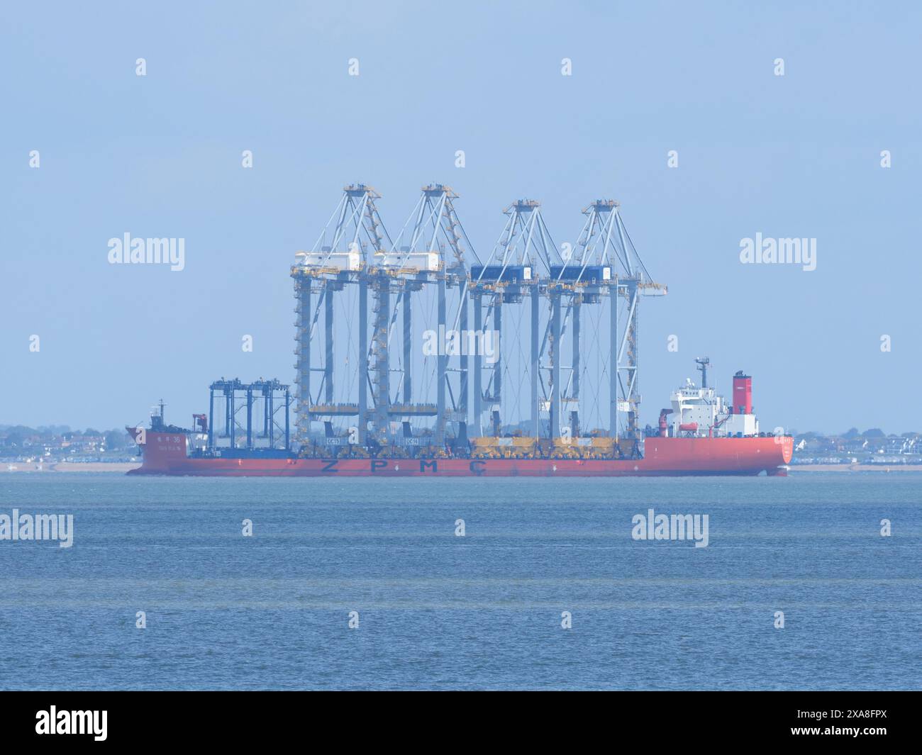 Sheerness, Kent, UK. 5th June, 2024. A ship carrying four cranes ...