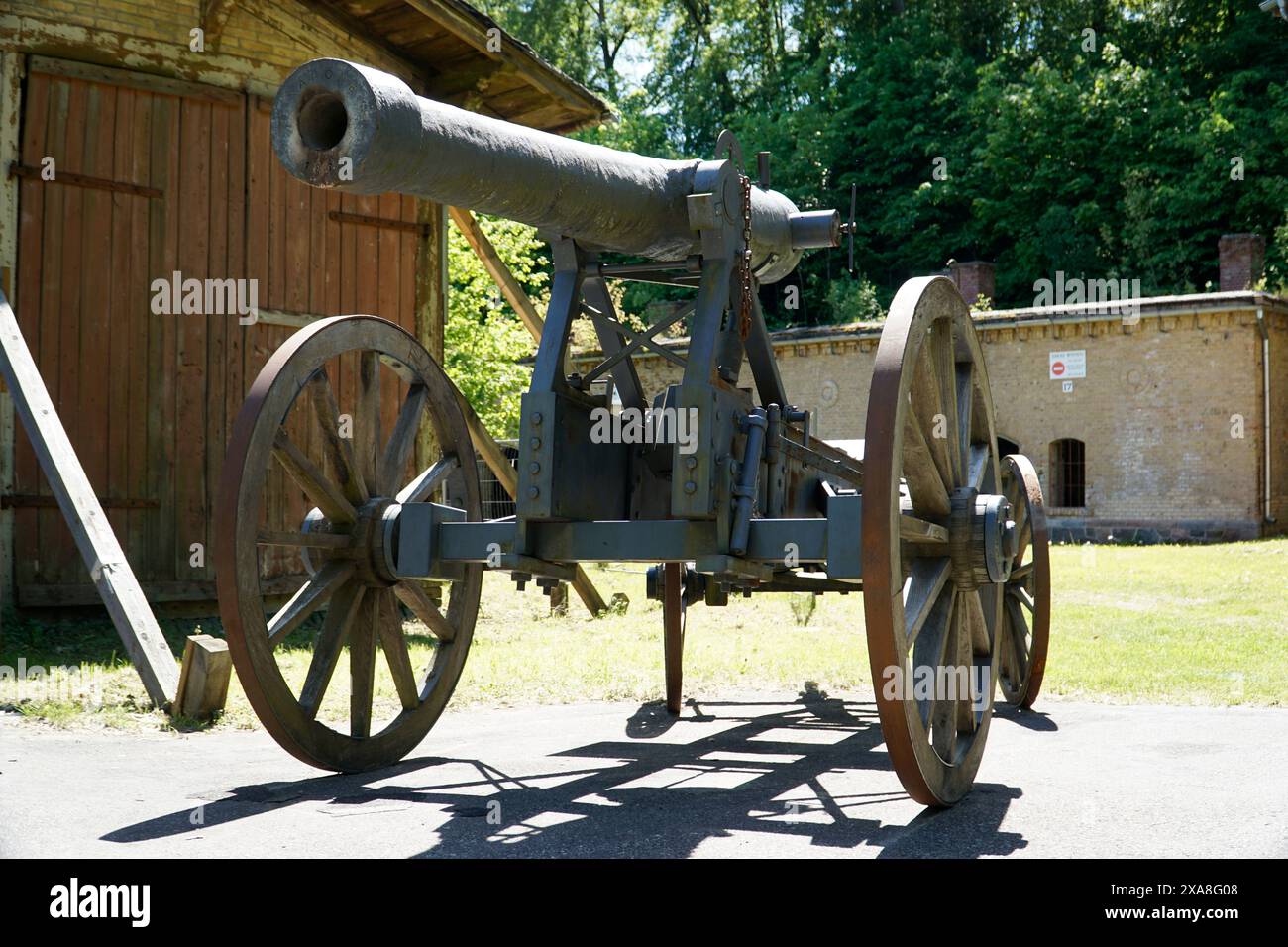 Gizycko, Poland - May 13th 2024 - Cannon at former Prussian Boyen ...