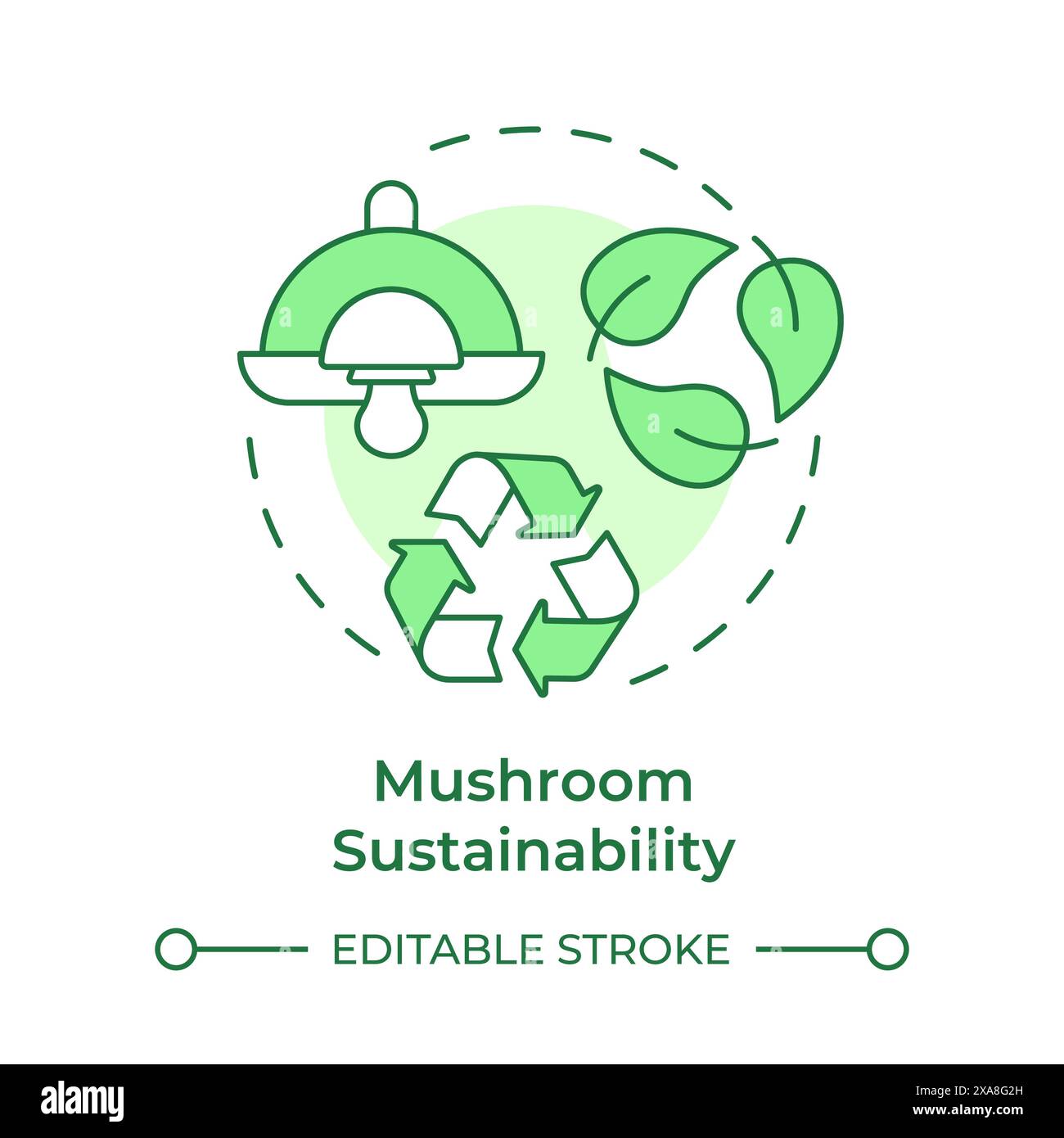 Mushroom sustainability soft green concept icon Stock Vector Image ...