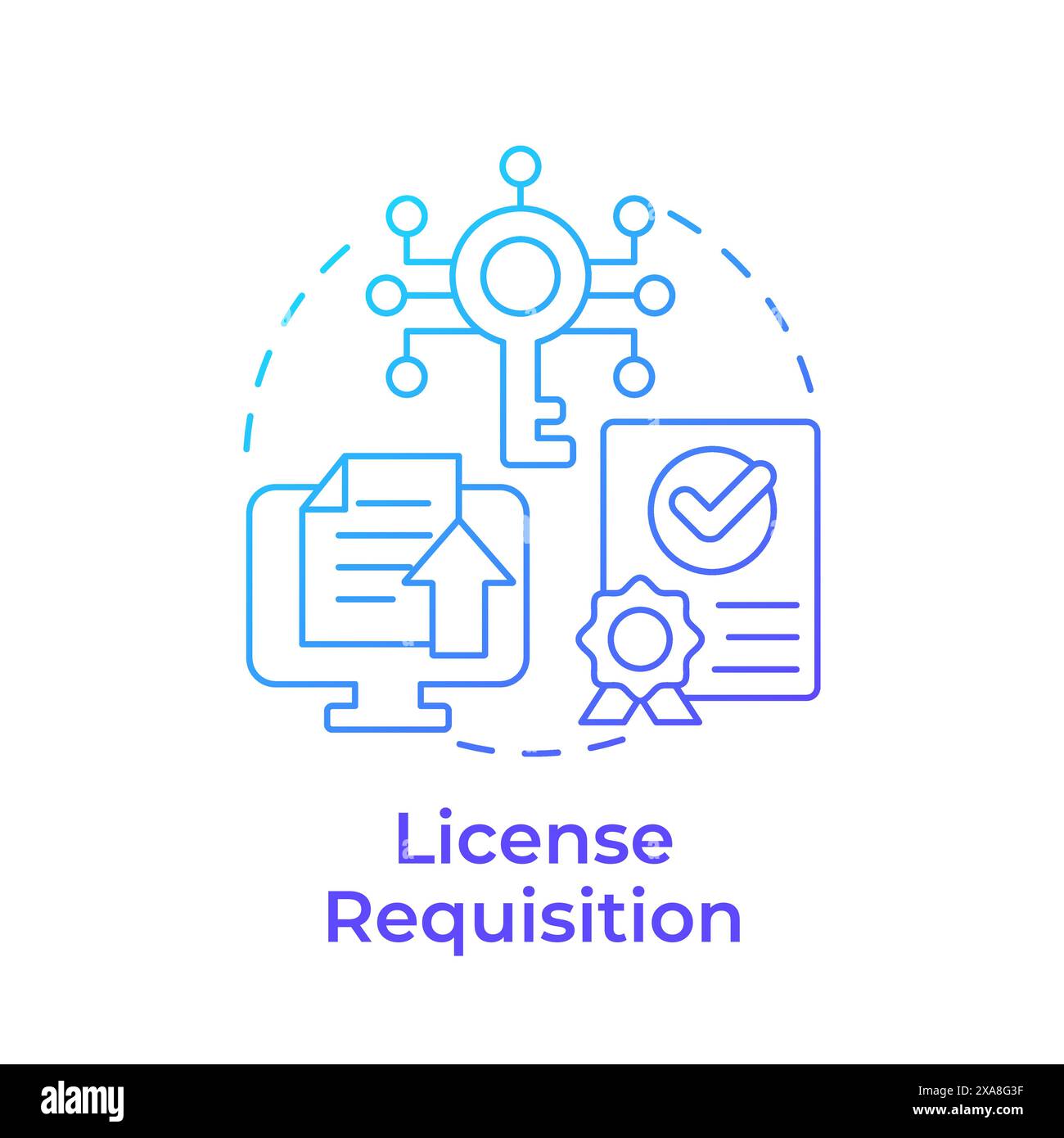 License requisition blue gradient concept icon Stock Vector Image & Art ...