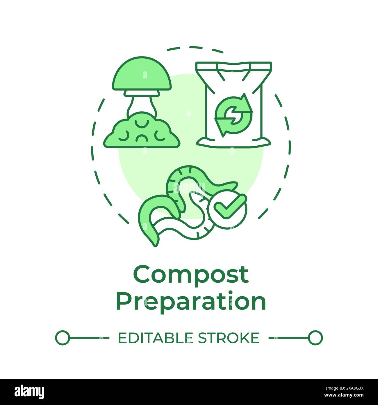 Compost preparation soft green concept icon Stock Vector Image & Art ...