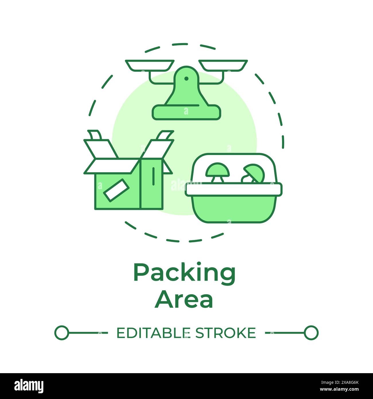 Packing area soft green concept icon Stock Vector Image & Art - Alamy
