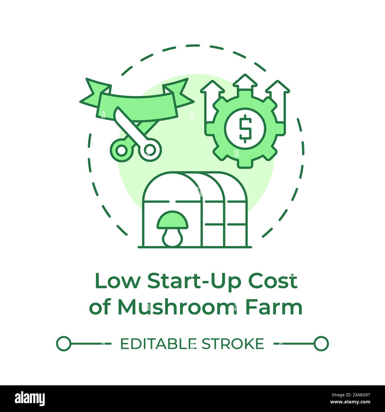 Low startup costs soft green concept icon Stock Vector Image & Art - Alamy